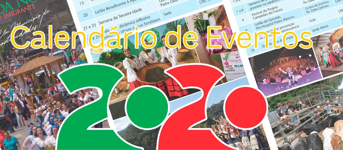 Calendário de Eventos 2020 já está disponível